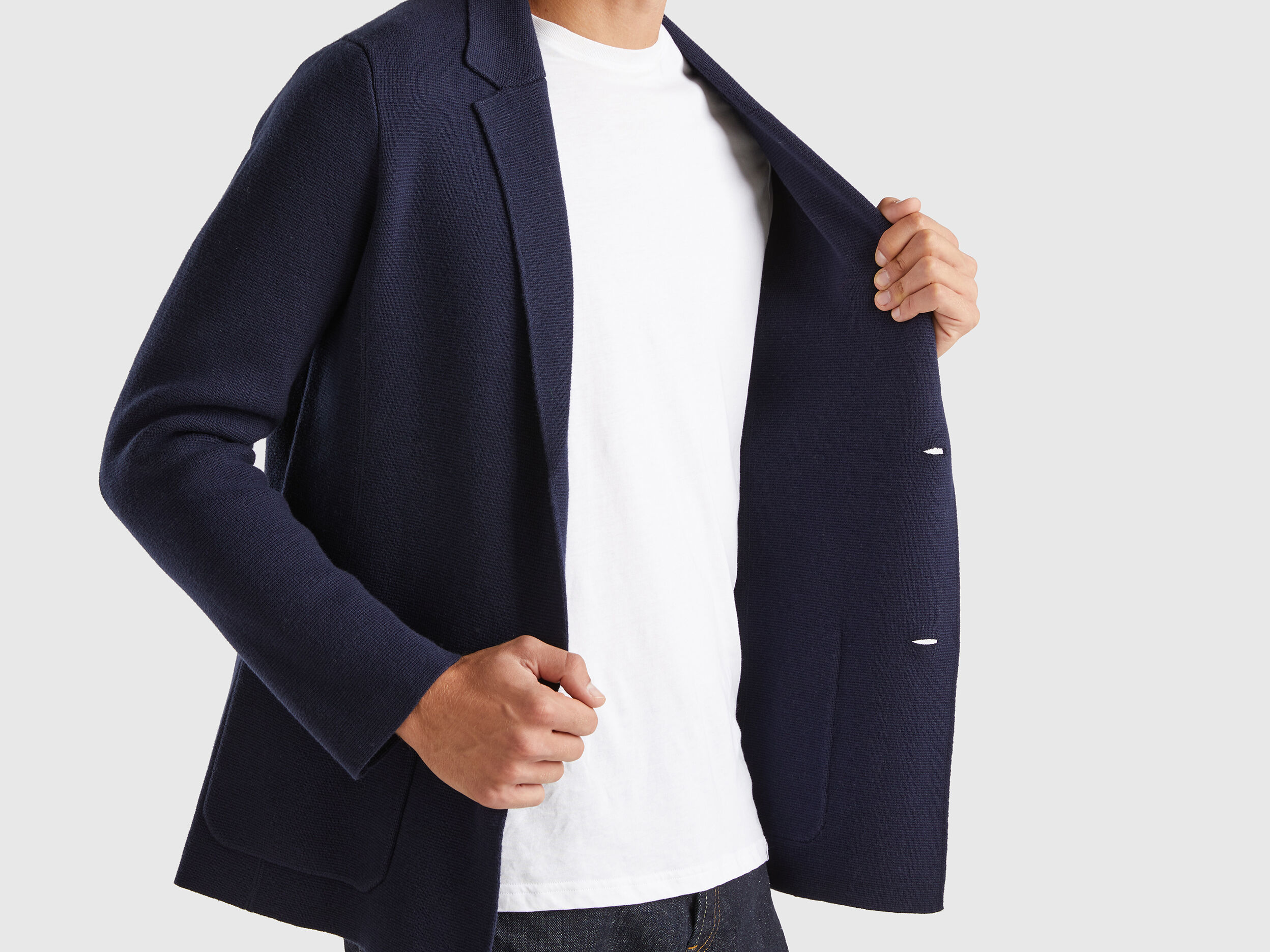 Knit jacket - Dark Blue | Benetton Knit jacket - Dark Blue | Benetton
