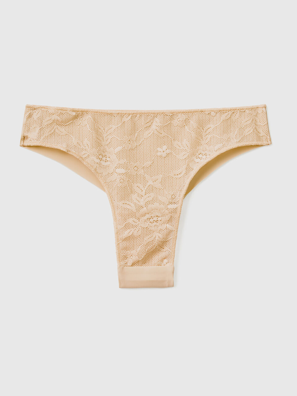 Brazilian Stretch Underwear With Lace Nude Benetton