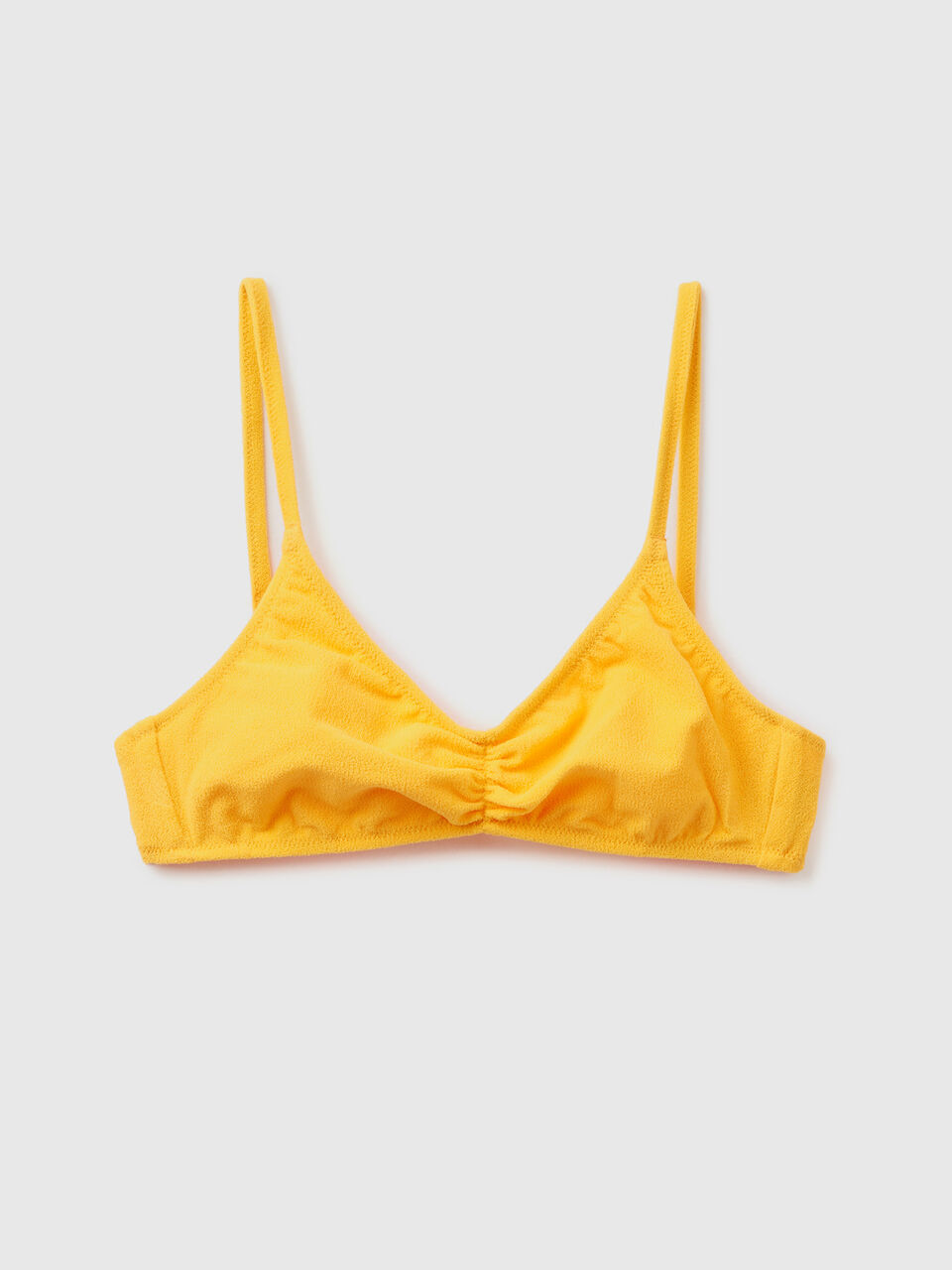 Terry Look Triangle Swim Top In Econyl® Yellow Benetton