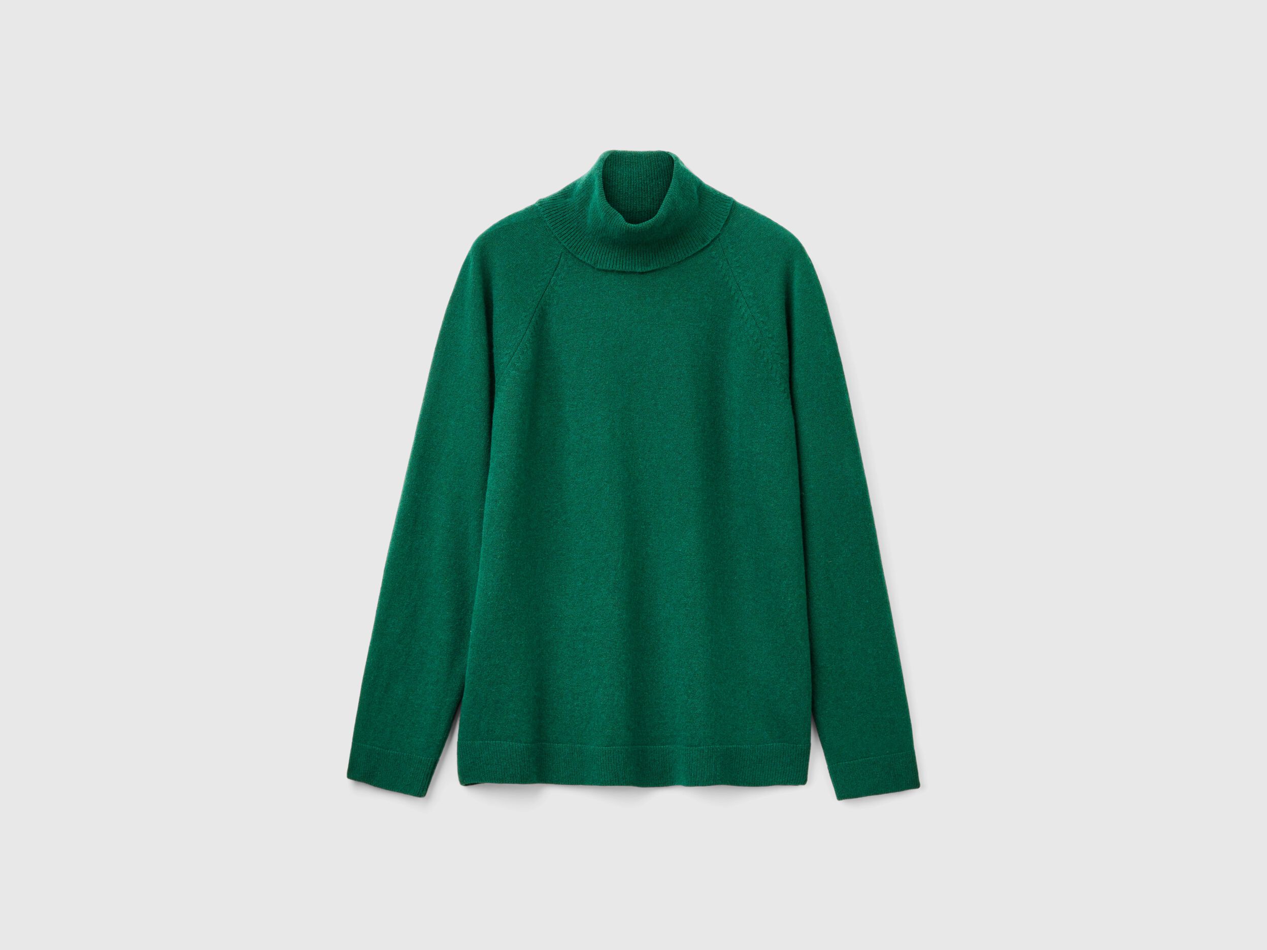 Forest green turtleneck in wool and cashmere blend - Dark Forest green turtleneck in wool and cashmere blend - Dark