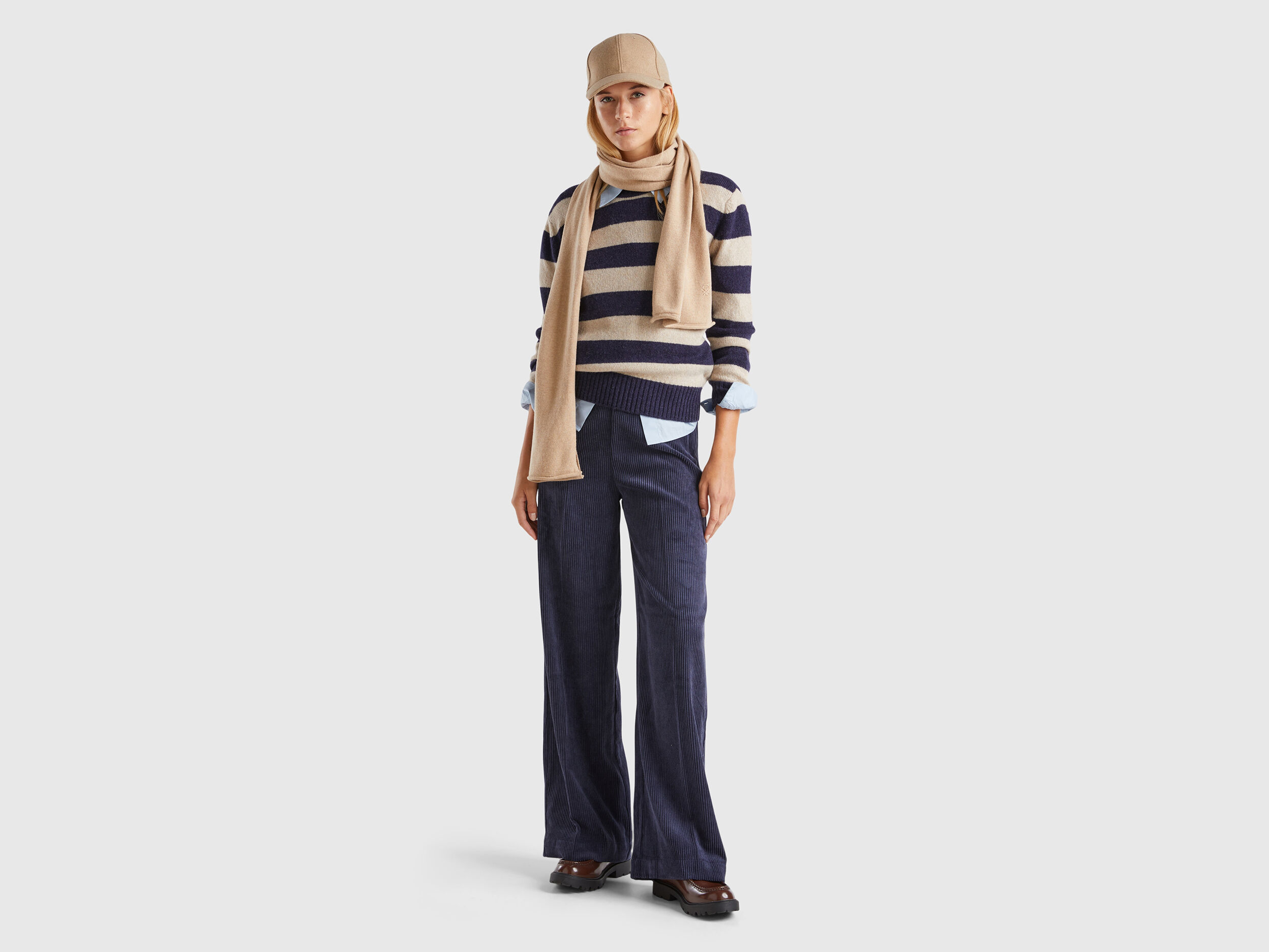 Striped sweater in pure Shetland wool - Multi-color | Benetton Striped sweater in pure Shetland wool - Multi-color | Benetton